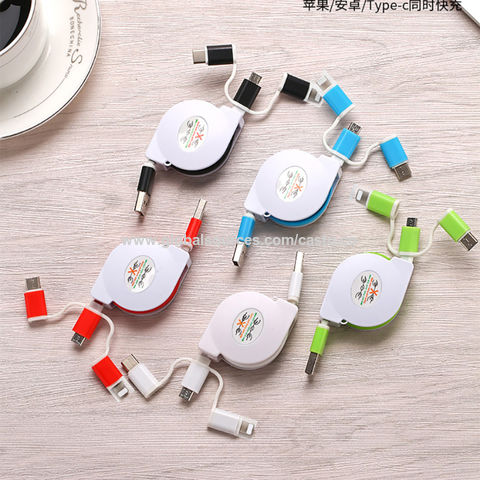Buy Wholesale China Oem/odm 3 In 1 Flat Retractable Usb Cable Flexiable ...