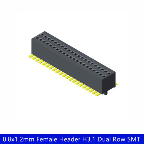 0.8x1.2mm Female Header H3.1 Dual Row Smt Type 02p To 50p Gold Plated ...