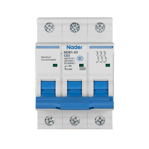 Ndb1-63 C63 3p Mcb Miniature Circuit Breaker For Low Voltage With Ce, Tuv & Ul Certified ...