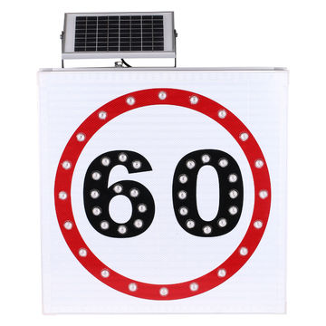 China Diameter 600 mm aluminum solar led speed limit traffic signs Rohs ...