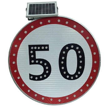China Diameter 600 mm aluminum solar led speed limit traffic signs with ...