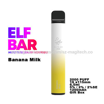 Elf bar 2000 puff hot sell vape pen Banana Milk Flavor Wholesale ...