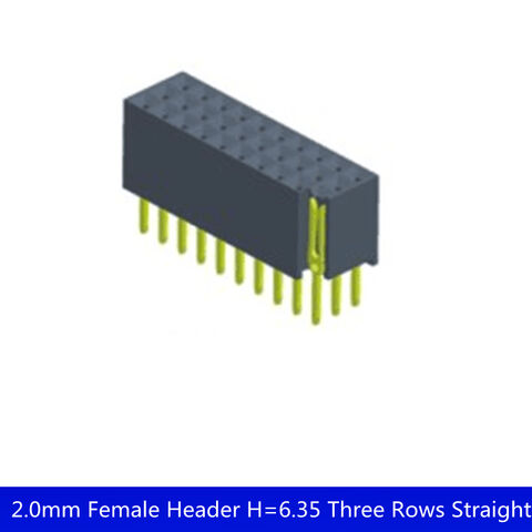 Buy Wholesale China 2.0mm Female Header H=6.35 Three Rows Straight ...