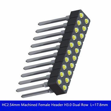Hc2.54mm Machined Female Header H3.0 Dual Row L=17.8mm Straight - China ...