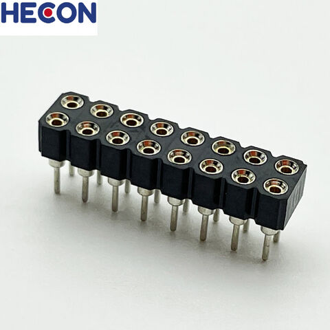 Buy Wholesale China 2.54mm Machined Female Header Dual Row Straight H1 ...