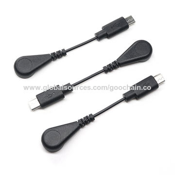 Emg ekg ecg snap button cable with micro 5p connector Heart computer ...