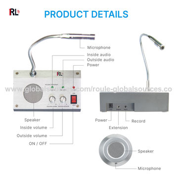 China Two Way Audio Communication Bank Service Window Counter Intercom ...