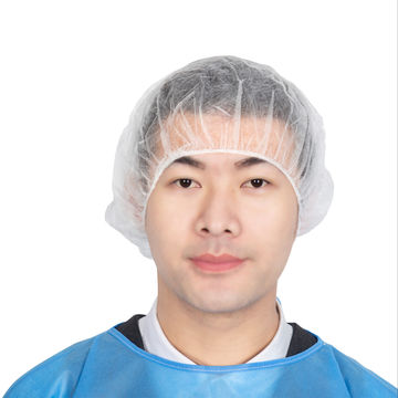 China Disposable non woven PP SMS medical bouffant doctor cap elastic ...