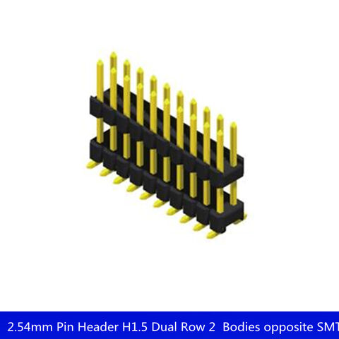 Buy Wholesale China 2.54mm Pin Header H1.5 Dual Row 2 Bodies Opposite ...
