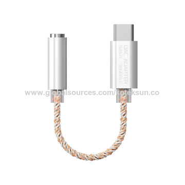 Type C To Audio 3.5mm Adapter 32bit 384KHz in Silver Color, adapter ...