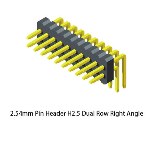Buy Wholesale China 2.54mm Pin Header H2.5 Dual Row Right Angle & Pin ...