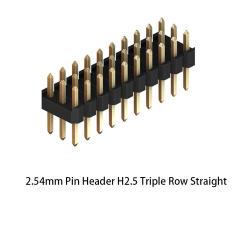 Buy Wholesale China 2.54mm Pin Header H2.5 Triple Row Straight & Pin ...