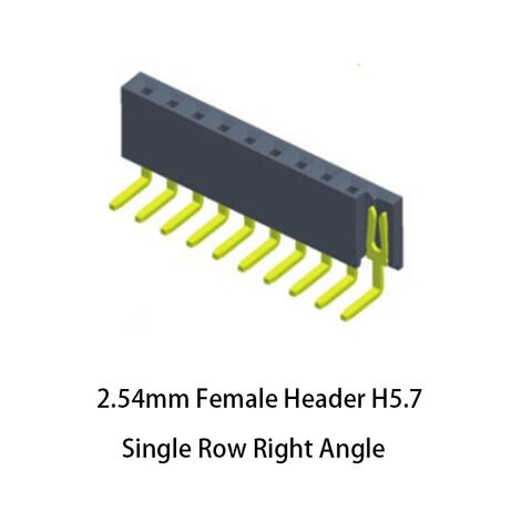 Buy Wholesale China 2.54mm Female Header H5.7 Single Row Right Angle ...