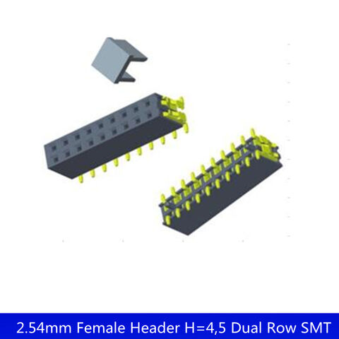 China 2.54mm Female Header H=4,5 Dual Row SMT on Global Sources,pcb ...