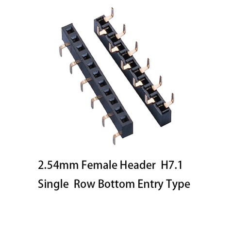 Buy Wholesale China 2.54mm Female Header H7.1 Single Row Bottom Entry ...