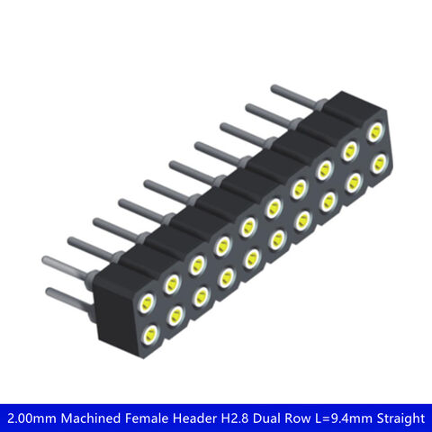 Buy Wholesale China 2.00mm Machined Female Header H2.8 Dual Row L=9.4mm ...