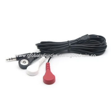 Buy Wholesale China 4.0mm Ecg Tens Unit Snaps Cable With 3.5 Audio Jack ...