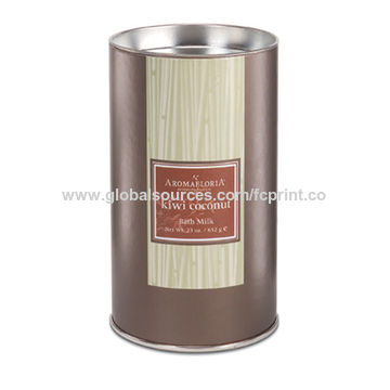 OEM air tight paper can composite can with tin top and bottom for bath ...