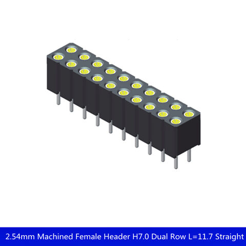 Buy Wholesale China 2.54mm Machined Female Header H7.0 Dual Row L=11.7 ...