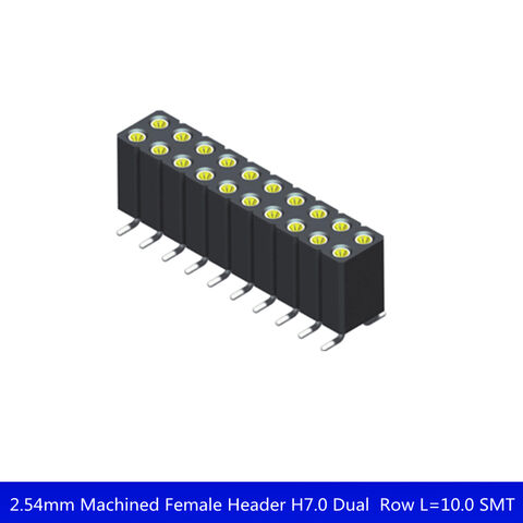 Buy Wholesale China 2.54mm Machined Female Header H7.0 Dual Row L=10.0 ...