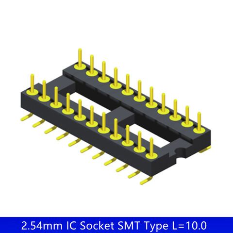 Buy Wholesale China 2.54mm Ic Socket Smt Type L=10.0 Brass Contact In ...
