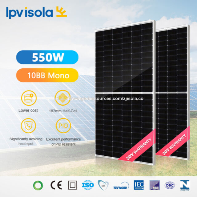 High Efficiency A Grade Isola 550w Half Cell - China Wholesale Solar ...