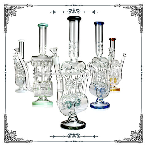 Buy Wholesale China Glass Bong Smoking Water Pipe 15.7 Inches Recycler Oil Dab Rigs Lookah ...