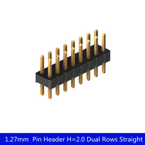 Buy Wholesale China 1.27mm Pin Header H=2.0 Dual Rows Straight & Pin ...