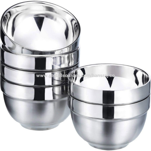 India Stainless Steel Bowl Set Double-walled Insulated Metal Snack ...