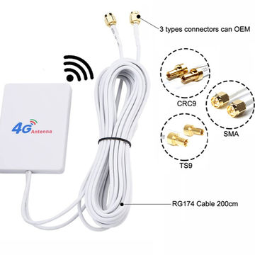 Buy Wholesale China 3g 4g Lte Antenna Dual-out Cable Connects For ...