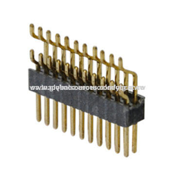 2.54mm pitch double rows full flash gold SMT type pin header, 2.54mm pin header male header ...