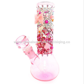 Pink Galss Bong, Hookah,glass Smoking Pipe,dab Rig,glass Hookah ...