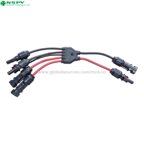 China 2-in-4 PV cable harness 1positive 1negative to 2positive ...