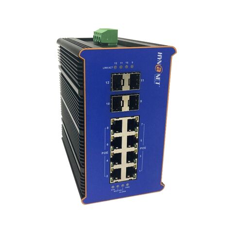 8G Din-rail Industrial L3 PoE Switch with 4 10G uplink, 90W 60W PoE Switch Din-rail ethernet ...