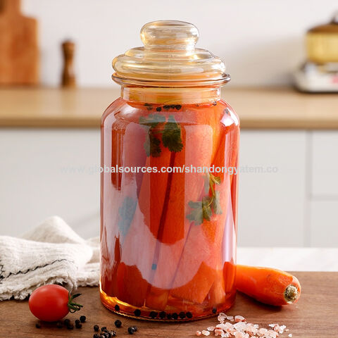 Factory Direct High Quality China Wholesale Amber Round Glass Jar 950ml ...