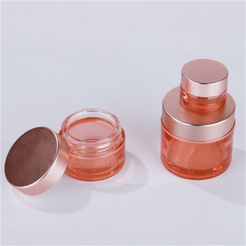 Wholesale China 10g 15g 30g pink glass pot face cream jar glass ...