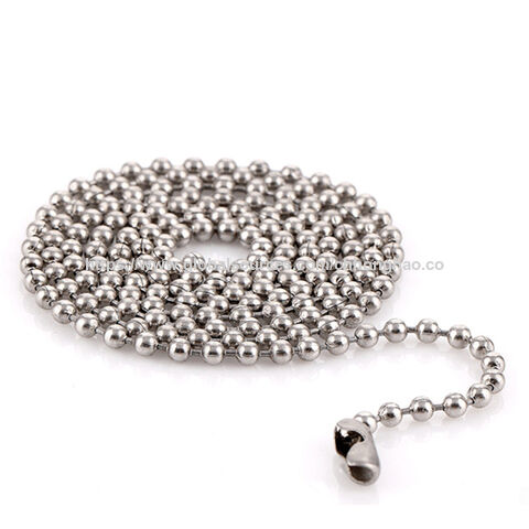 China Silver White Bead Metal Stainless Steel Bead Chain For Eyeglasses ...