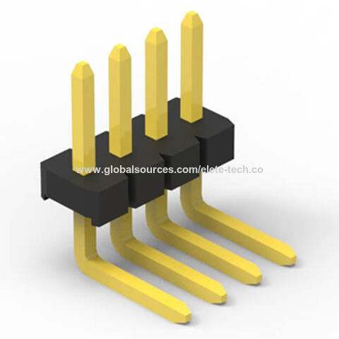 Right Angle Pin Headers, 0.5" 1.27mm Pitch Single Row, Through Hole ...