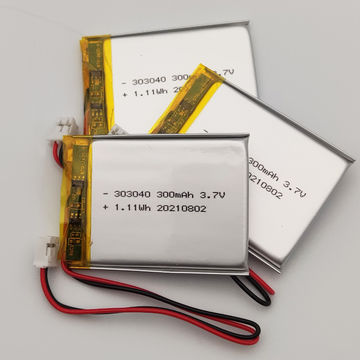 Li-Polymer 3.7V 303040 300mAh battery, 3.7v battery rechargeable 3.6v ...