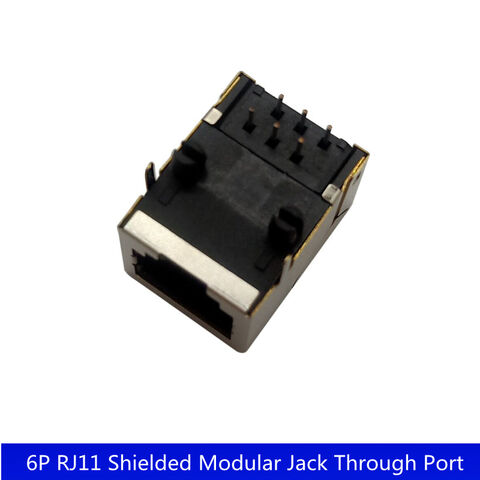China 6P RJ11 Shielded Modular Jack Through Port on Global Sources,RJ11 ...