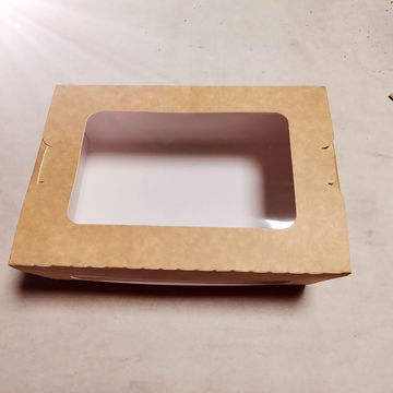 Brown Kraft Paper Take Out Salad Box with Window, Kraft Brown To Go ...