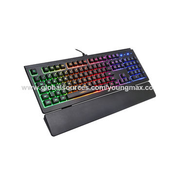Youngmax Ultra-Slim Gaming Keyboard with Palm Rest, 19-key rollover ...