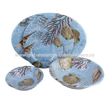China Melamine plate set food grade melamine retro custom exquisite ...