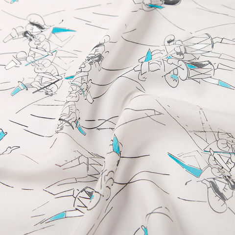 Buy Wholesale China Slight Crepe 100% Silk Georgette Cartoon Digital ...