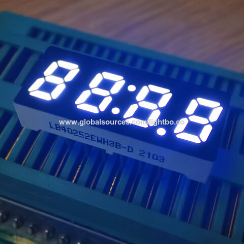 China Ultra white small size 0.25" 4-digit 7-segment LED clock display common cathode for digita ...
