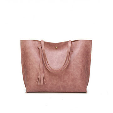 Buy Wholesale China Tassel Large Capacity Pu Leather Tote Ladies ...