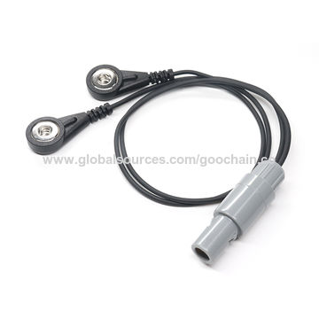 China Ni-Plated ECG Snap EKG Medical 2 Lead Wire with Plastic Part Lemo ...