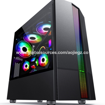 High-end MATX gaming pc case desktop computer cabinet front ARGB strip ...