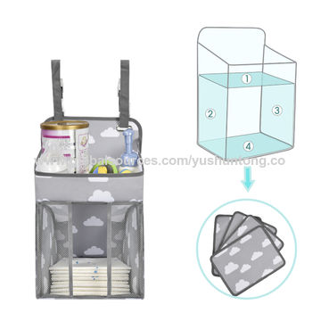 Hanging Diaper Organizer Caddy for Crib Newborn Baby Diaper Stacker and ...