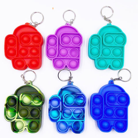 China Pop It Keychain Camouflage Keychain Space Werewolf Kill Among Us ...
